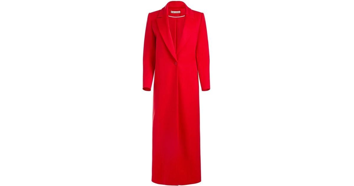 Alice + Olivia Colley Long Blazer in Red | Lyst