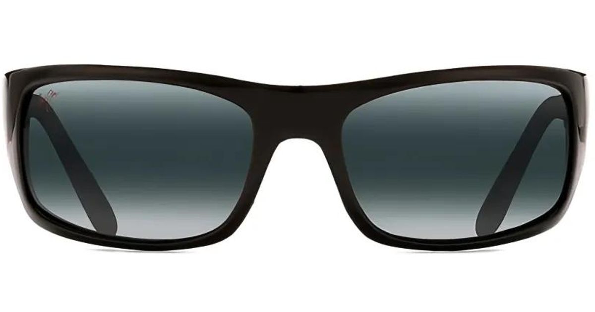 Maui Jim Peahi Rectangle-Glasses Sunglasses in Black for Men | Lyst UK