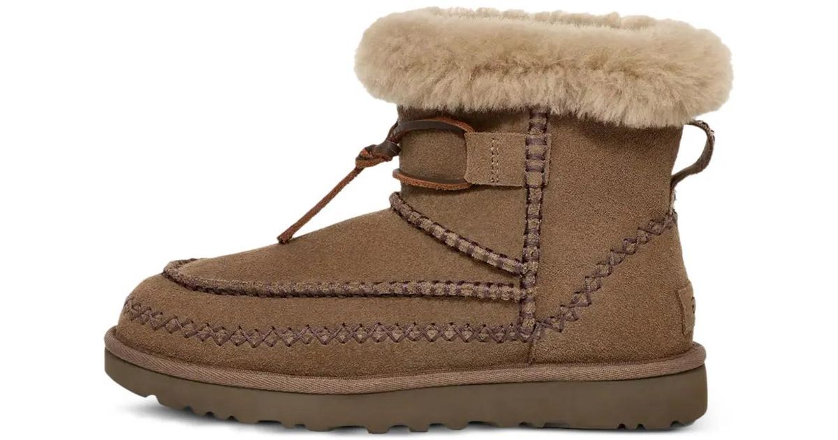 UGG Classic Mini Alpine Suede Boots in Brown | Lyst