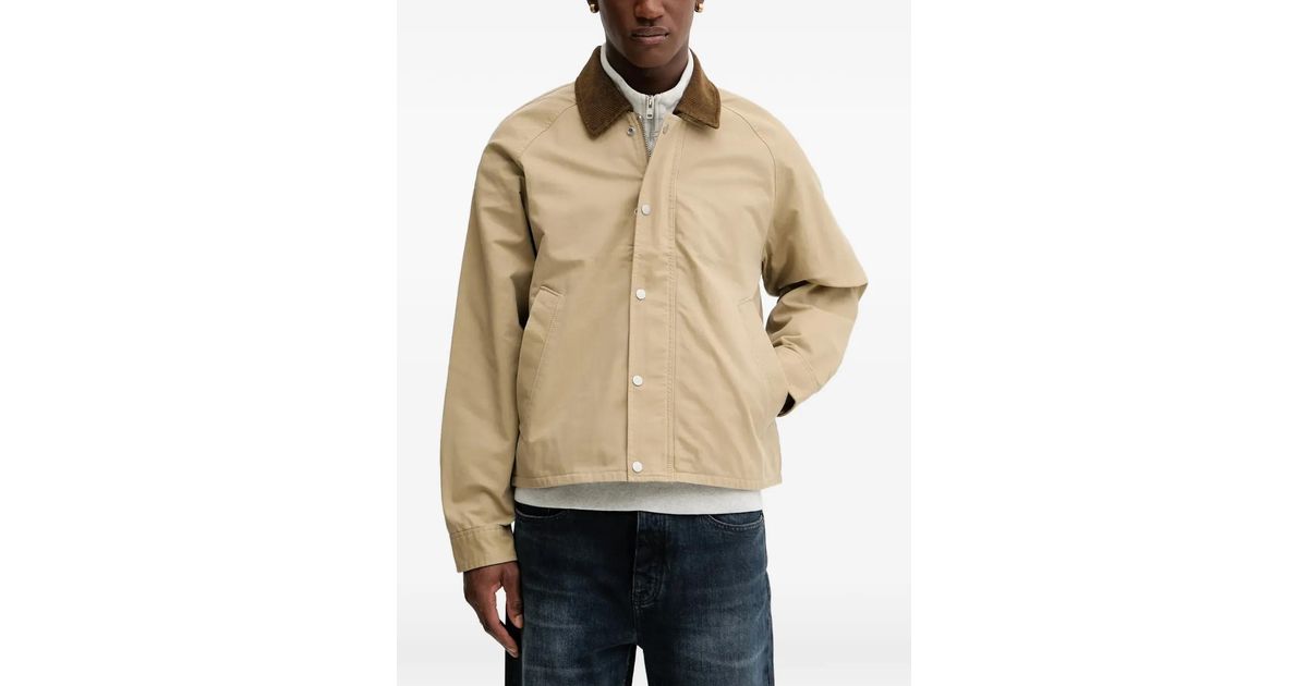 Abercrombie & Fitch Corduroy Collar Jacket in Natural for Men | Lyst