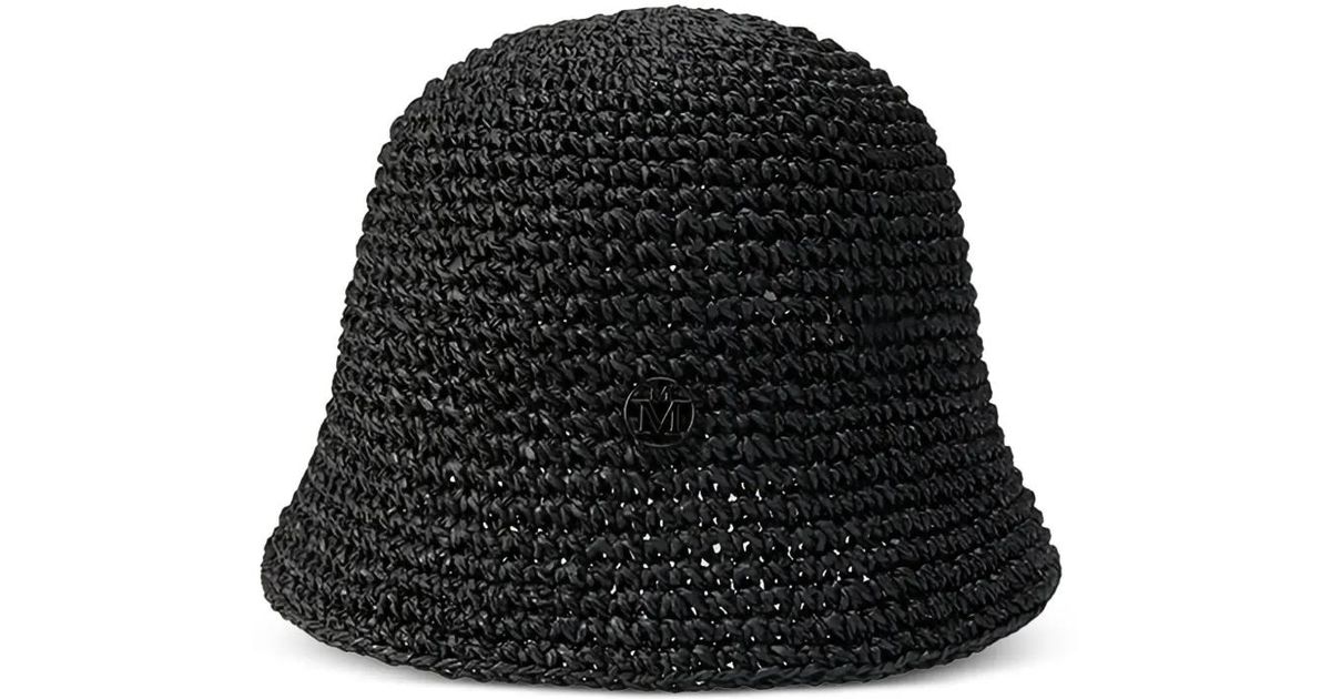 Maison Michel Pablo Logo Hat in Black | Lyst UK