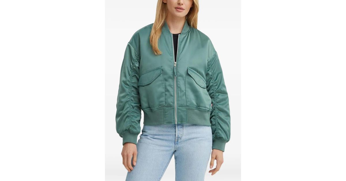 Levi's Flap-Pocket Bomber Jacket in Green | Lyst