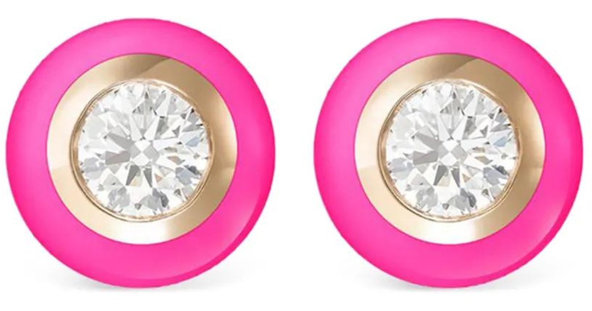 Melissa Kaye 18Kt Rose Audrey Diamond Earrings in Pink | Lyst UK