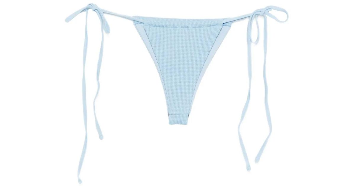 Frankie's Bikinis Tia Tie-Detail Bikini Bottom in Blue | Lyst