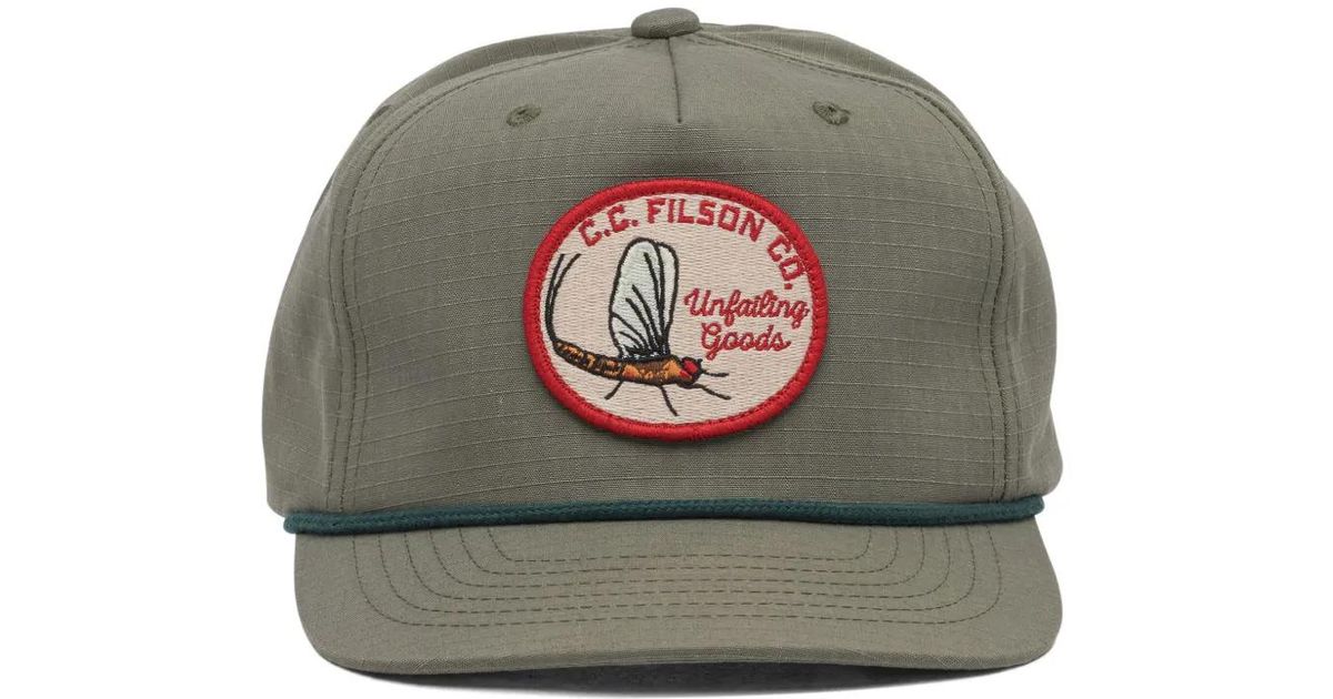 Filson Fly-Patch Cotton Hat in Grey for Men | Lyst UK
