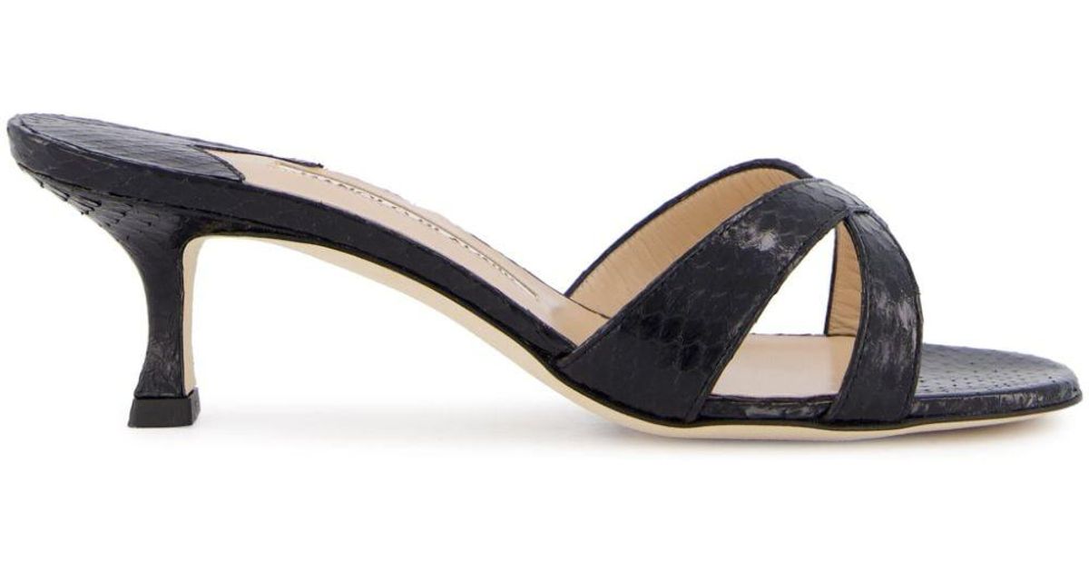 Manolo Blahnik 50Mm Callamu Mules in Black | Lyst