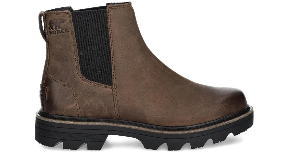 Sorel Revel Rd Pull-On Lug-Sole Chelsea Boots in Brown | Lyst UK