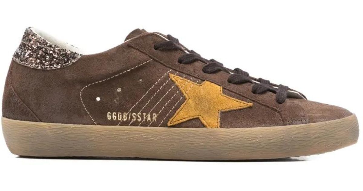 Golden Goose Super Star Sneakers in Brown | Lyst UK