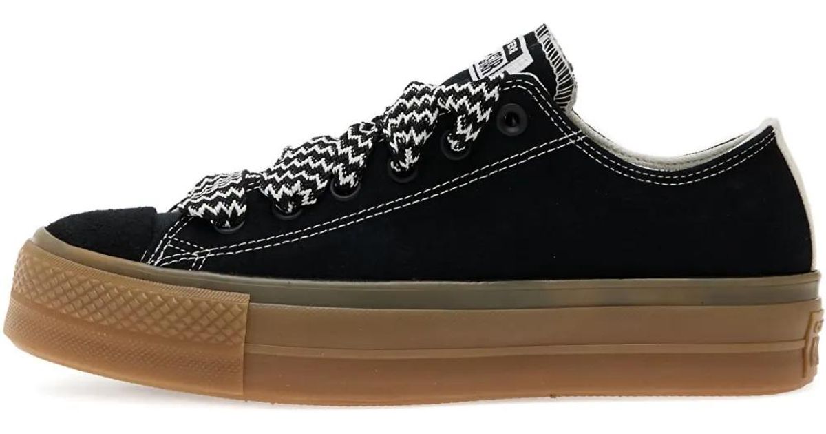 Converse Platform Suede Sneakers in Black | Lyst