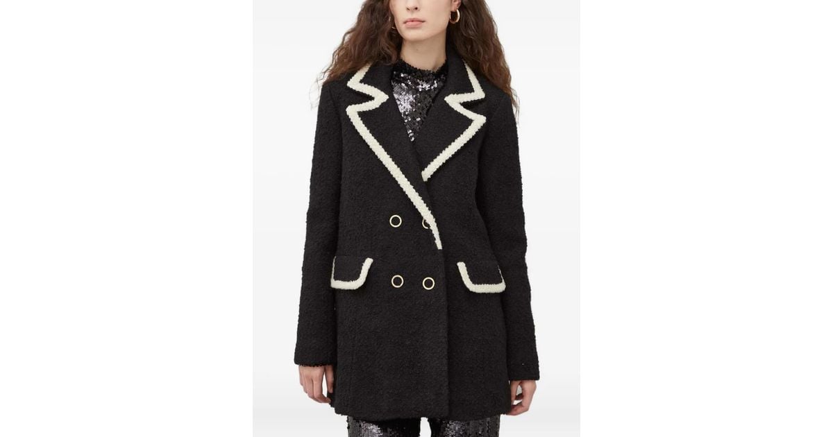 Ba&sh Bouclé Contrast-Trim Jacket in Black | Lyst UK