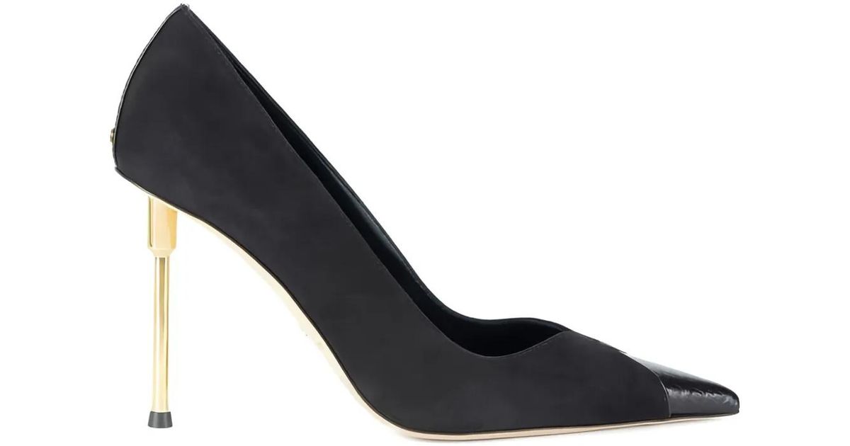 Elisabetta Franchi 100Mm Sculpted Heel Leather Pumps in Blue | Lyst