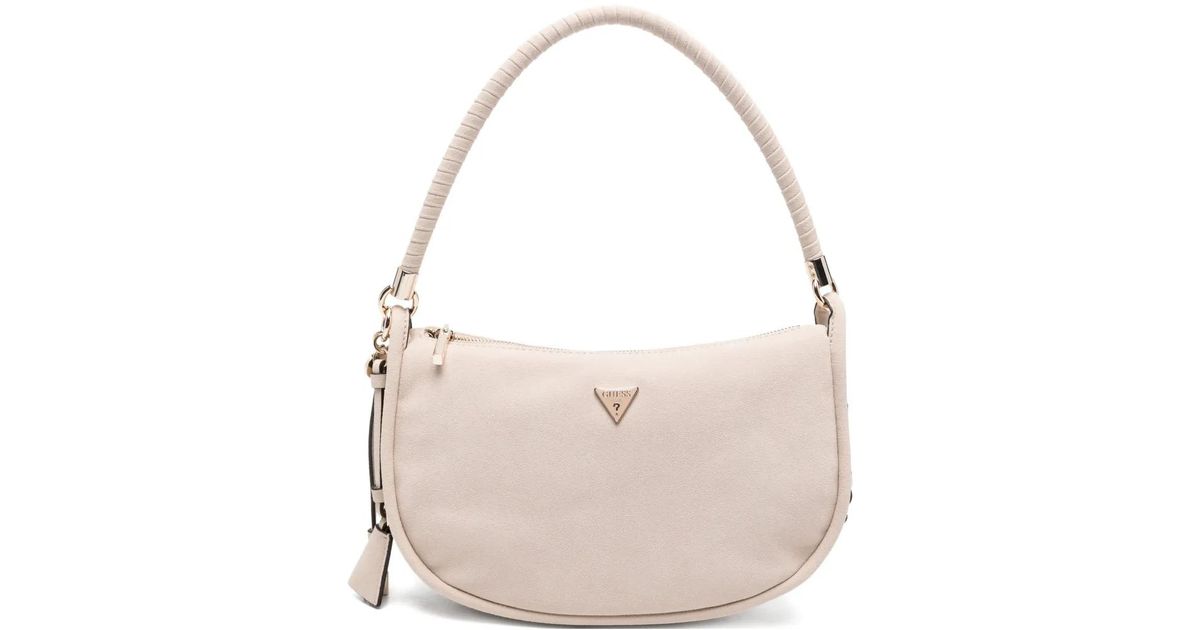 Guess Rolled Handle Shoulder Bag in Natural | Lyst