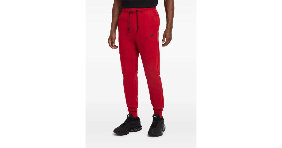 Nike Tech Fleece "Gym/ Track Pants in Red for Men | Lyst