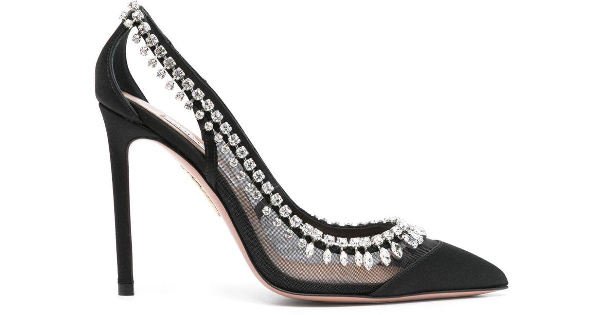 Aquazzura 105Mm Crystal Crush Pumps in Metallic | Lyst