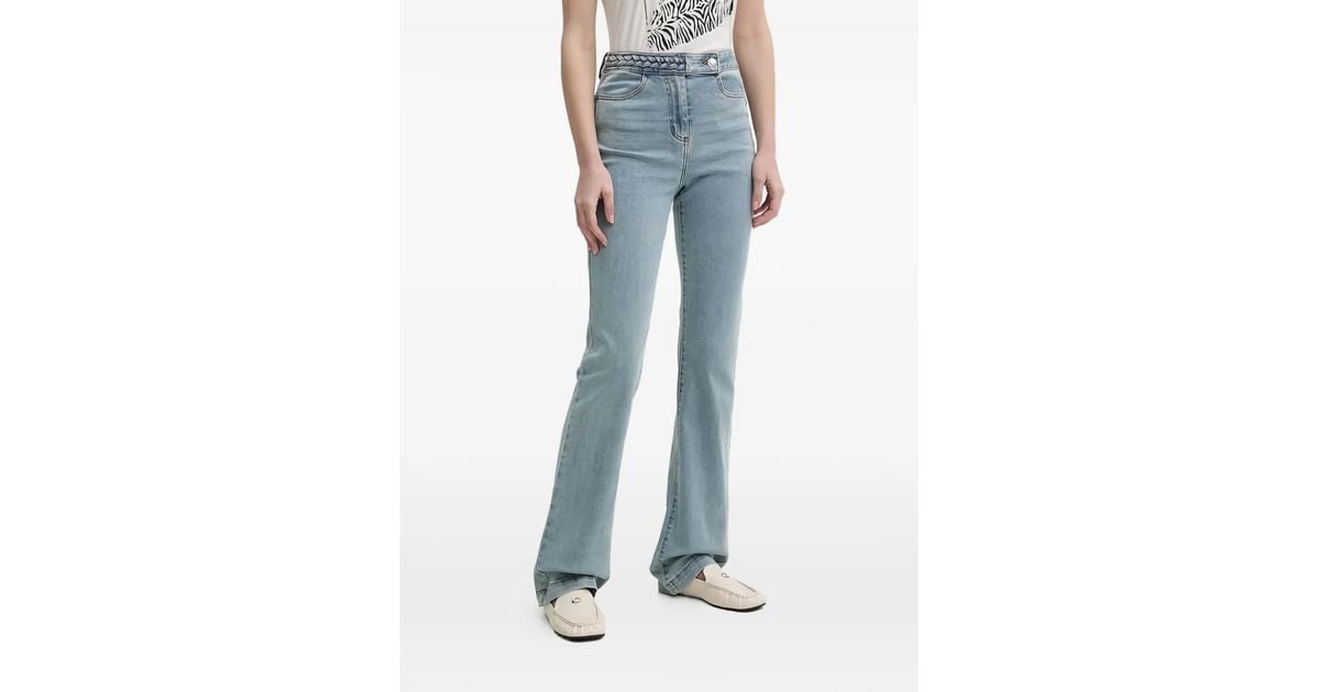 Morgan Braid Flared Jeans in Blue | Lyst UK