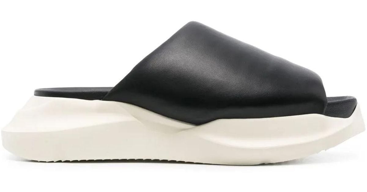 Rick Owens Geth Puffer Slides Sandals Shoes in Black for Men | Lyst