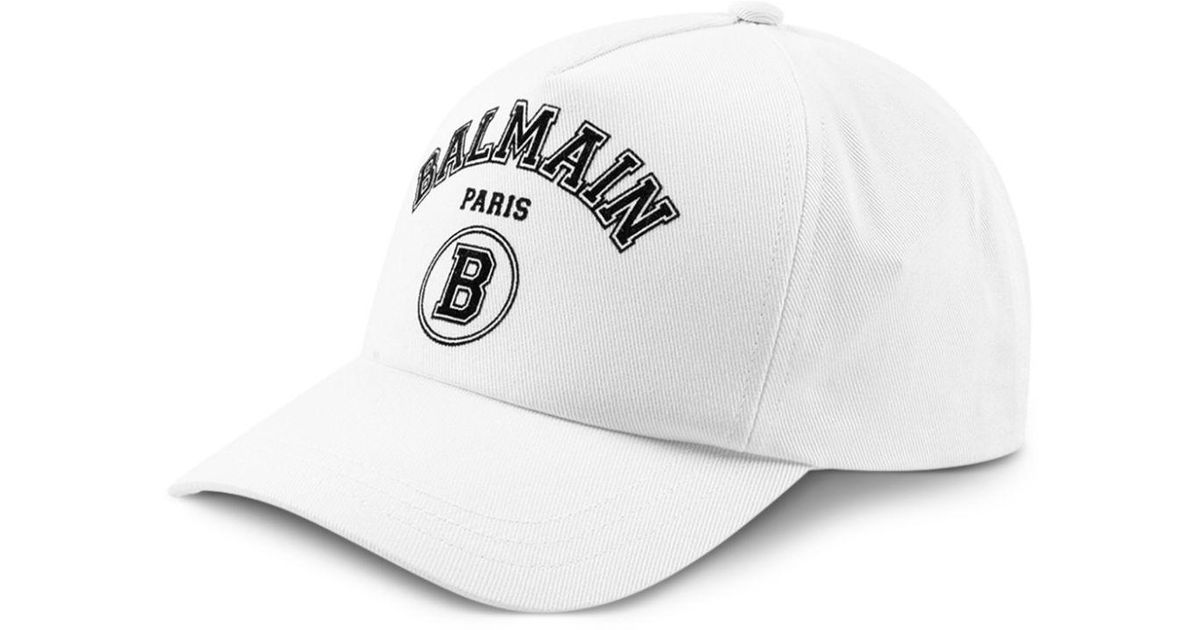 Balmain Paris Baseball Cap in White | Lyst UK