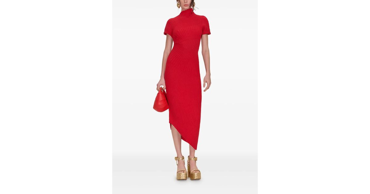 Cult Gaia Chrysta Midi Dress in Red | Lyst
