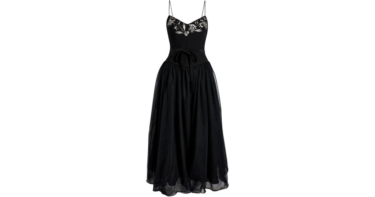Cinq À Sept Freddie Midi Dress in Black | Lyst