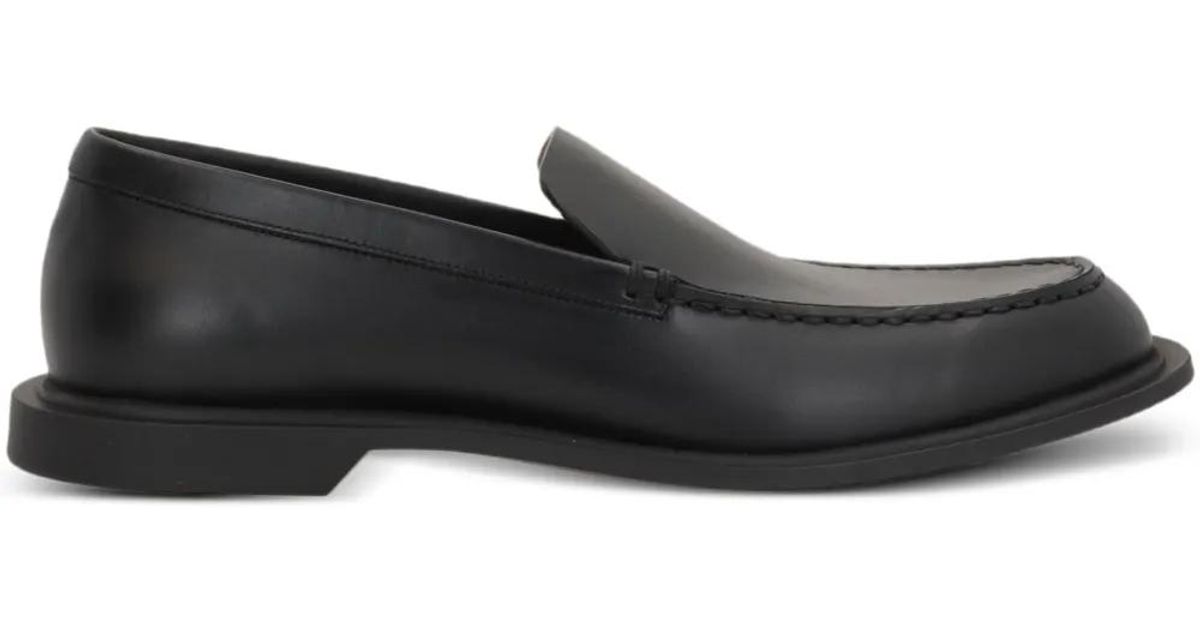 The Row Leather Nic Loafers in Black | Lyst