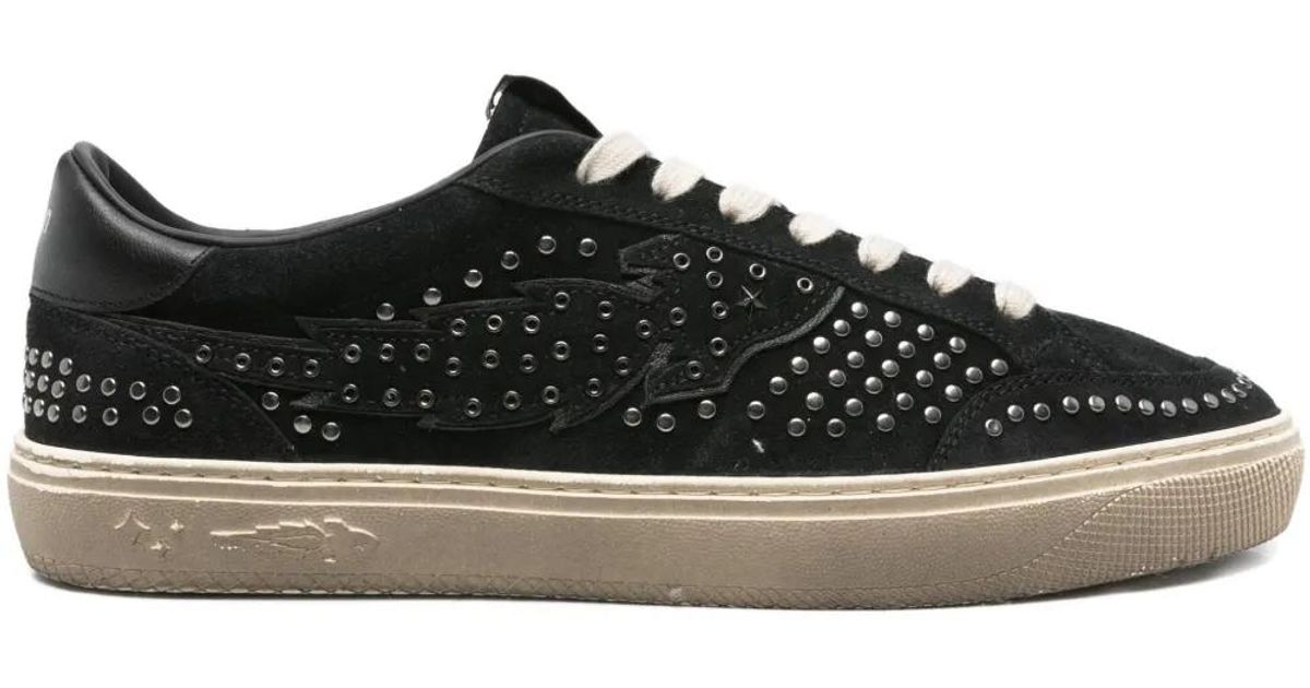 ENTERPRISE JAPAN Studded Suede Low-Top Sneakers in Black for Men | Lyst UK