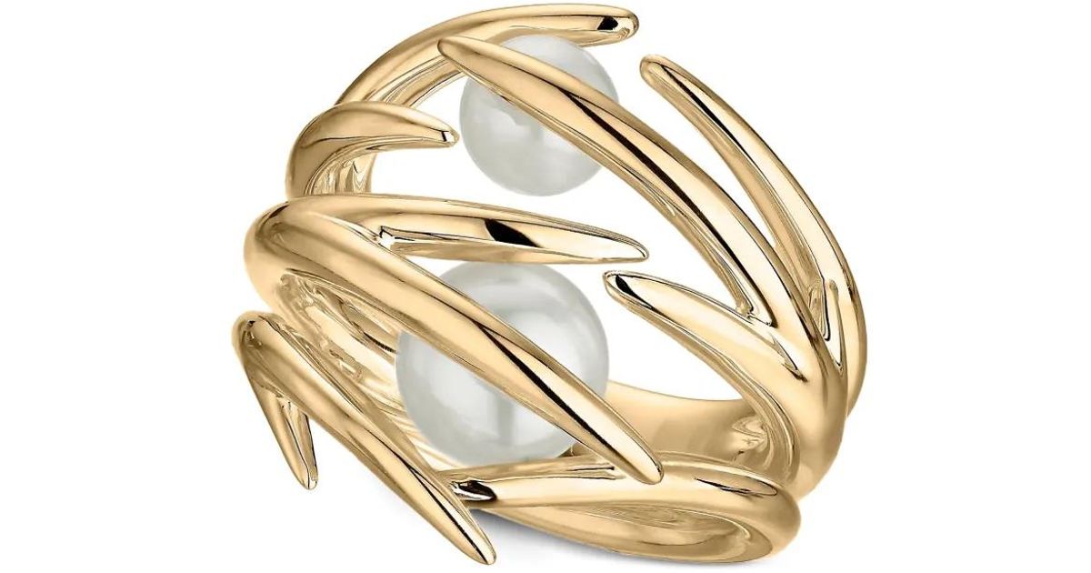Shaun Leane Hooked Pearl Ring in Metallic | Lyst UK
