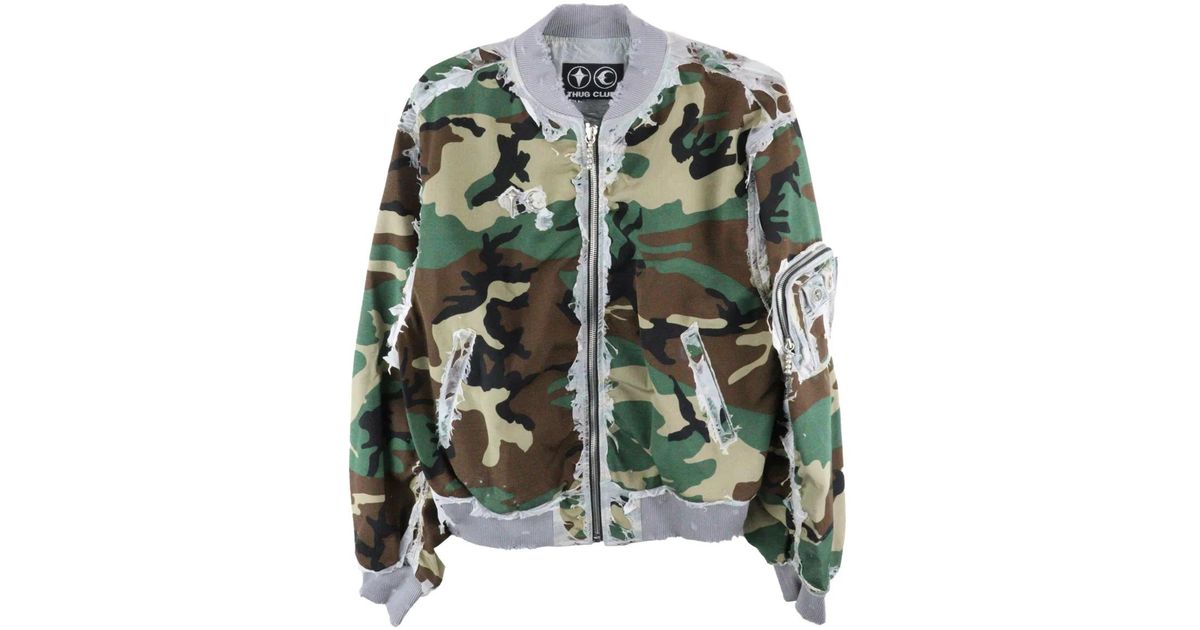 THUG CLUB Charlie Bomber Jacket in Green for Men | Lyst