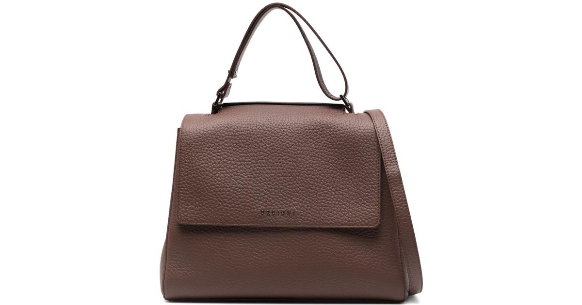 Orciani Sveva Logo-Detail Shoulder Bag in Brown | Lyst UK