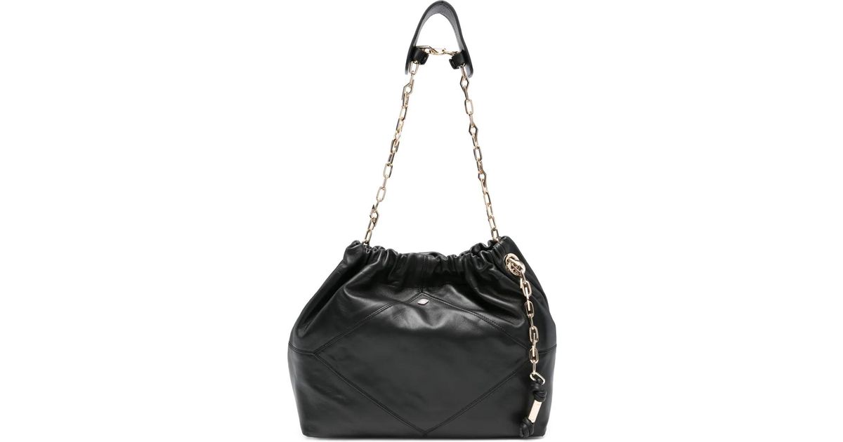 Ba&sh June Chain-Strap Leather Shoulder Bag in Black | Lyst UK