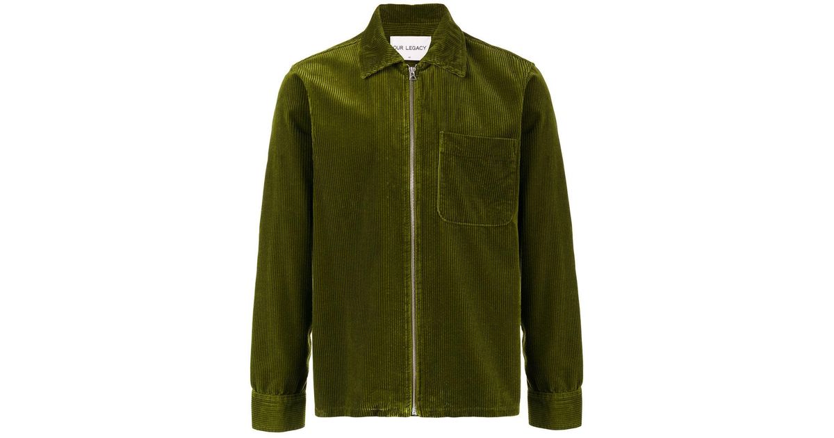 Our Legacy Drip Corduroy Shirt Jacket in Green for Men | Lyst