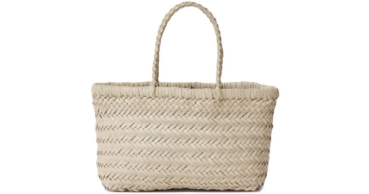 Dragon Diffusion Braided Handle Woven Tote Bag in Natural | Lyst UK
