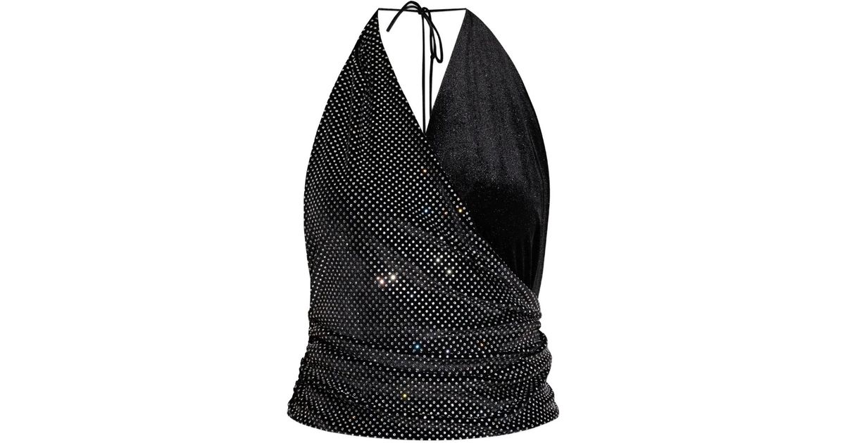 Balmain Velvet Top in Black | Lyst UK
