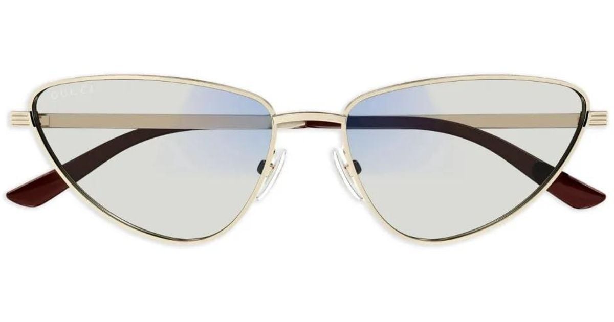 Gucci Cat Eye-Frame Sunglasses in Metallic | Lyst UK