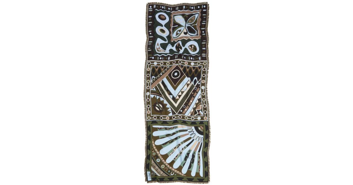 PUCCI Mixed-Print Silk Stole in White | Lyst UK