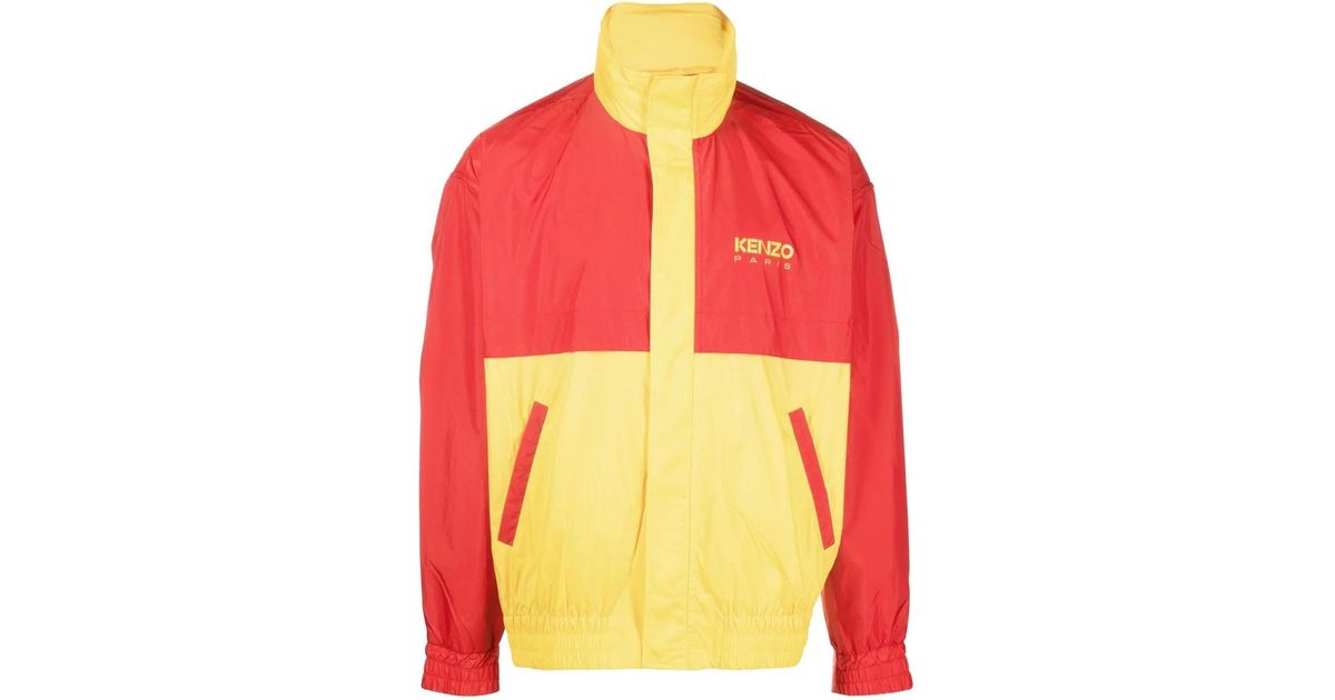 KENZO Logo Colour-Block Jacket in Red for Men | Lyst UK