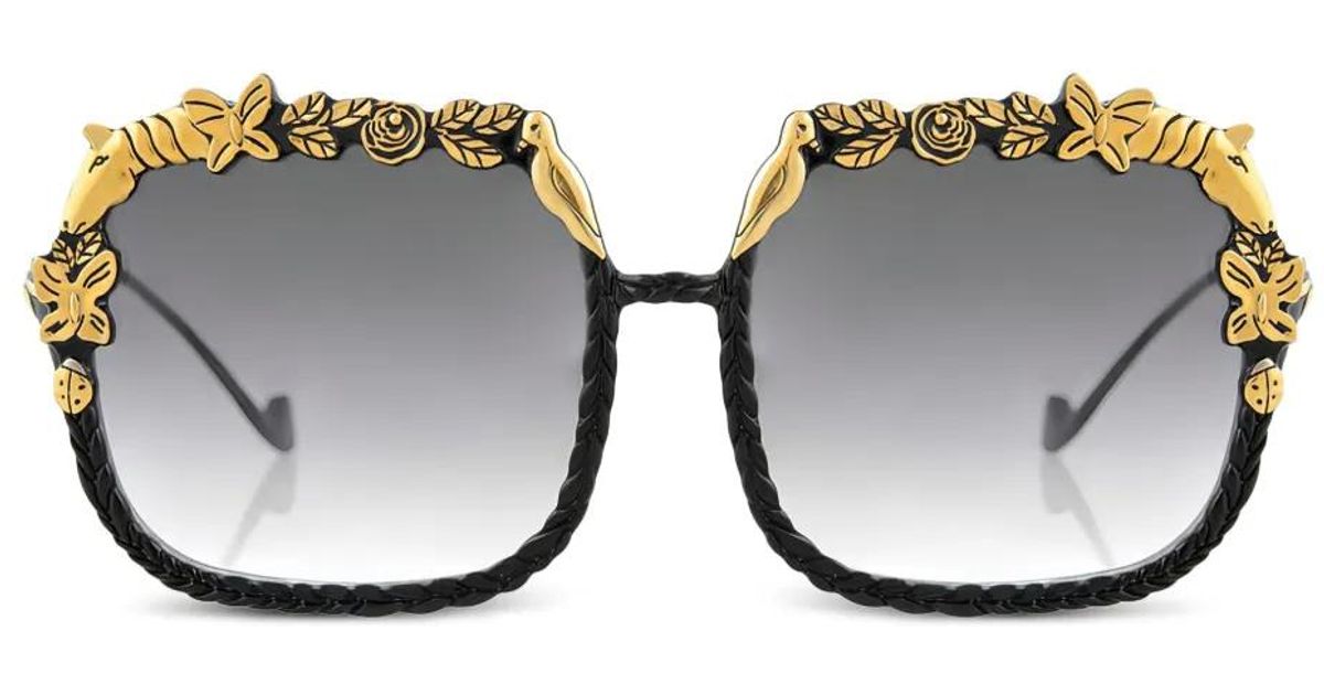 Anna Karin Karlsson The Garden Square-Frame Sunglasses in Black | Lyst UK