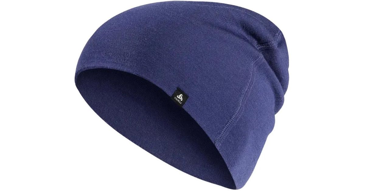 Odlo Logo-Detail Wool Beanie in Blue for Men | Lyst UK