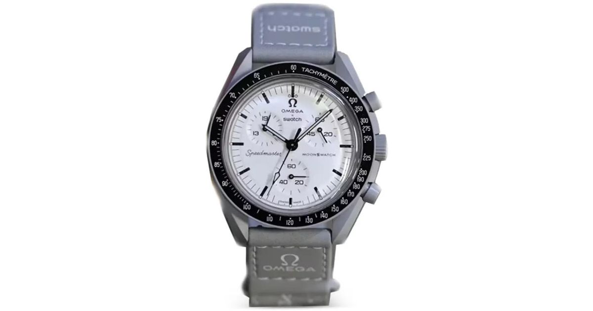 Omega X Swatch Bioceramic Moonswatch 42Mm Watch in Grey for Men | Lyst UK