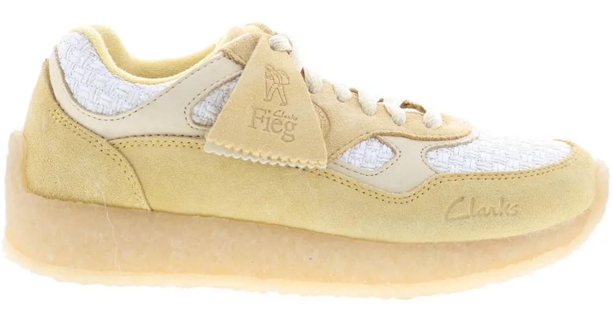 Clarks Lockhill Fabric Trainers in Natural for Men | Lyst UK