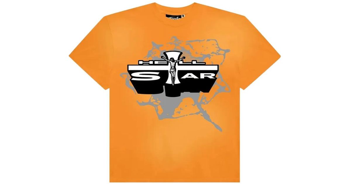 HELLSTAR Emblem T-Shirt in Orange for Men | Lyst UK
