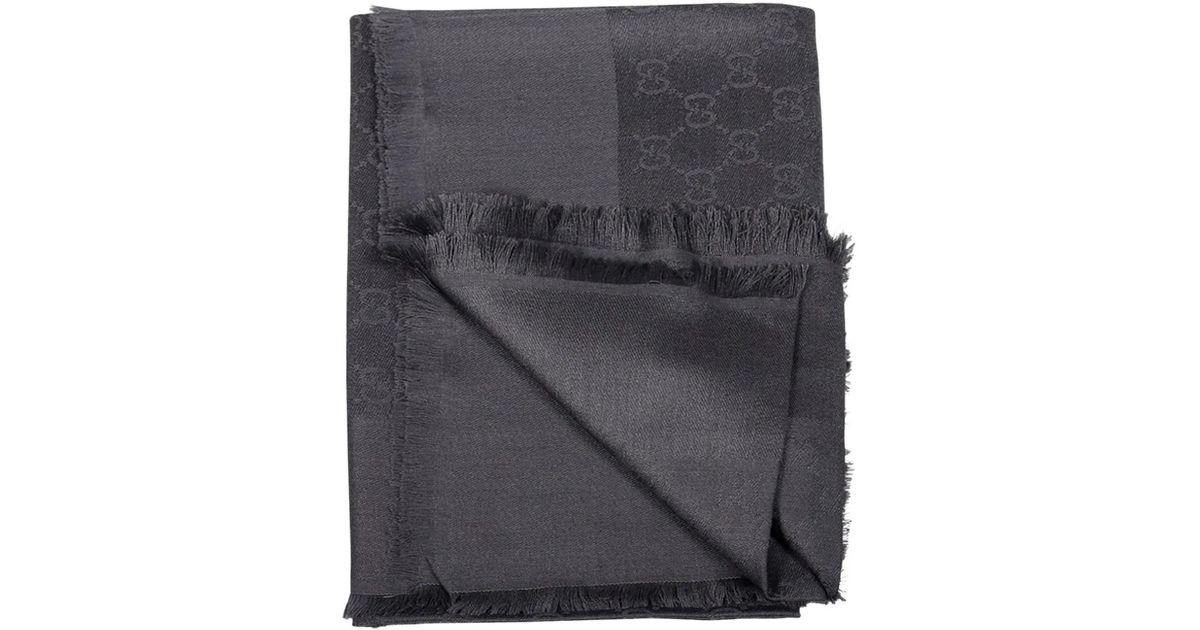 Gucci Monogram Scarf in Grey for Men | Lyst UK