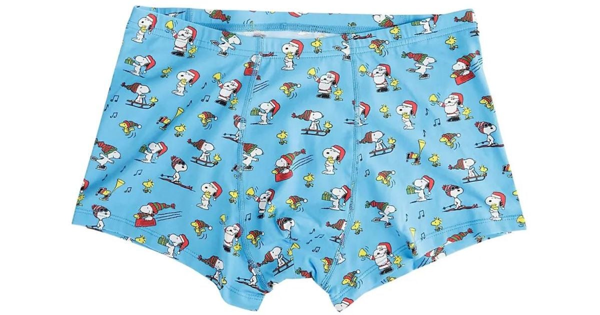 Mc2 Saint Barth X Peanuts Snoopy-Print Boxers in Blue for Men | Lyst UK