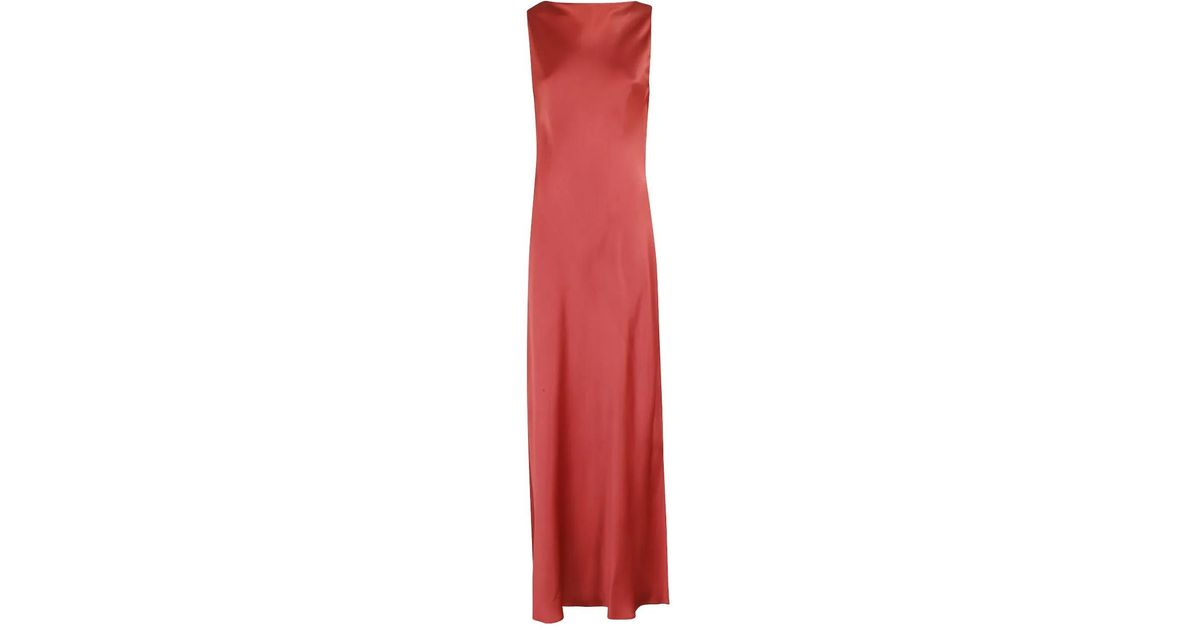 Antonelli Cowl-Back Maxi Dress in Red | Lyst