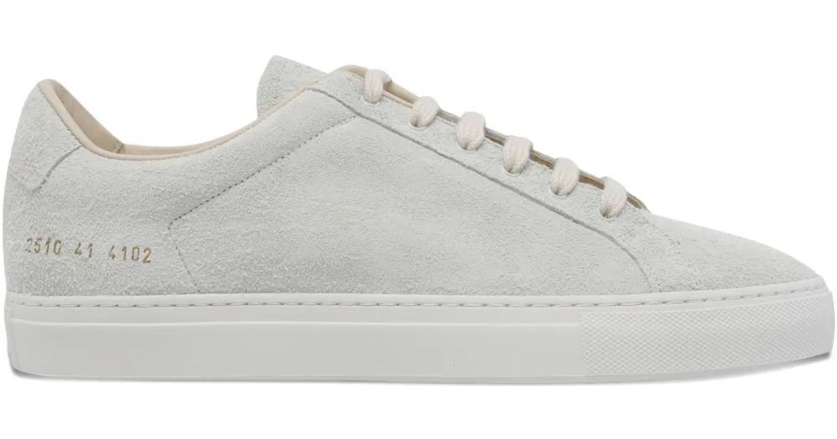 Common Projects Logo-Detail Suede Sneakers in White for Men | Lyst UK