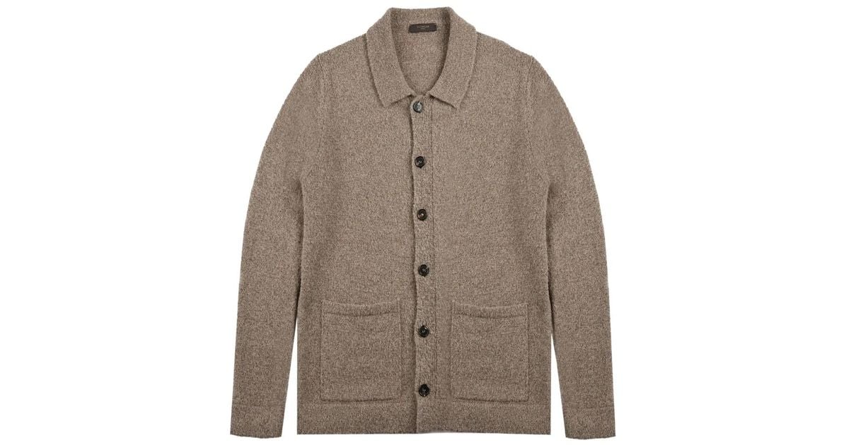 Zanone Bouclé Cardigan in Brown for Men | Lyst UK