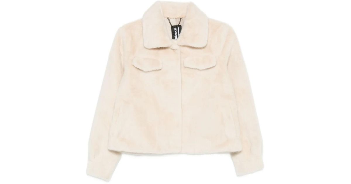 Bomboogie Faux-Fur Jacket in White | Lyst UK