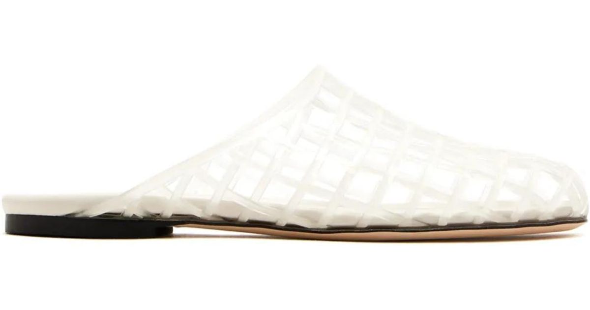 Vince Almond Caged Flat Mules in White | Lyst UK