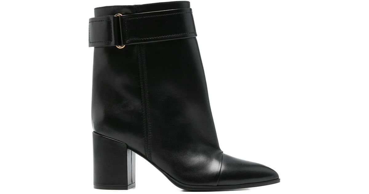 Lella Baldi Buckled Ankle Boots in Black | Lyst