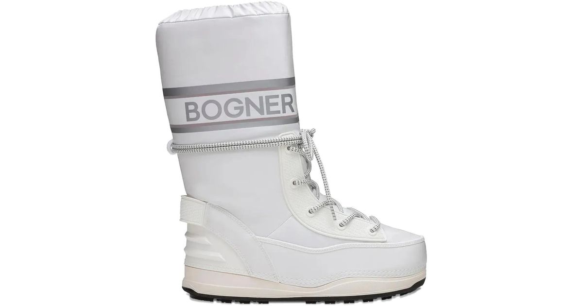 Bogner Logo Lace-Up Snow Boots in White | Lyst