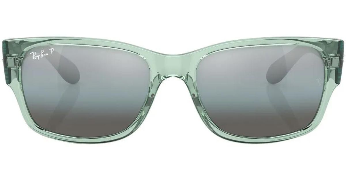 Ray-Ban Rectangle-Frame Mirrored-Lens Sunglasses in Grey | Lyst Australia